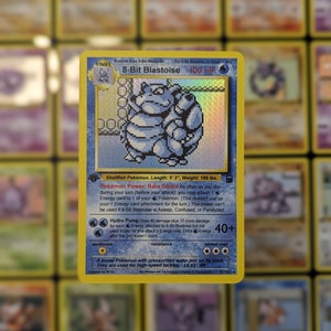 8-bit Venusaur, Charizard, Blastoise - Custom Pokemon Card - Etsy