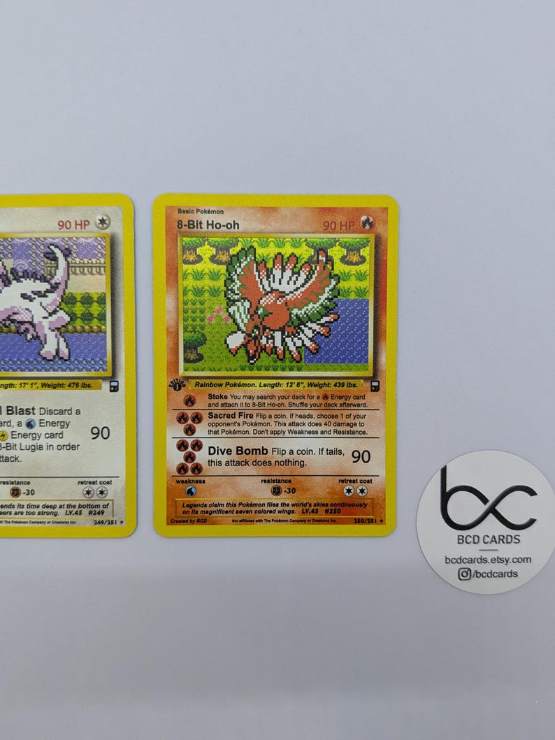8-bit Lugia & Ho-oh - Custom Pokemon Card - Etsy