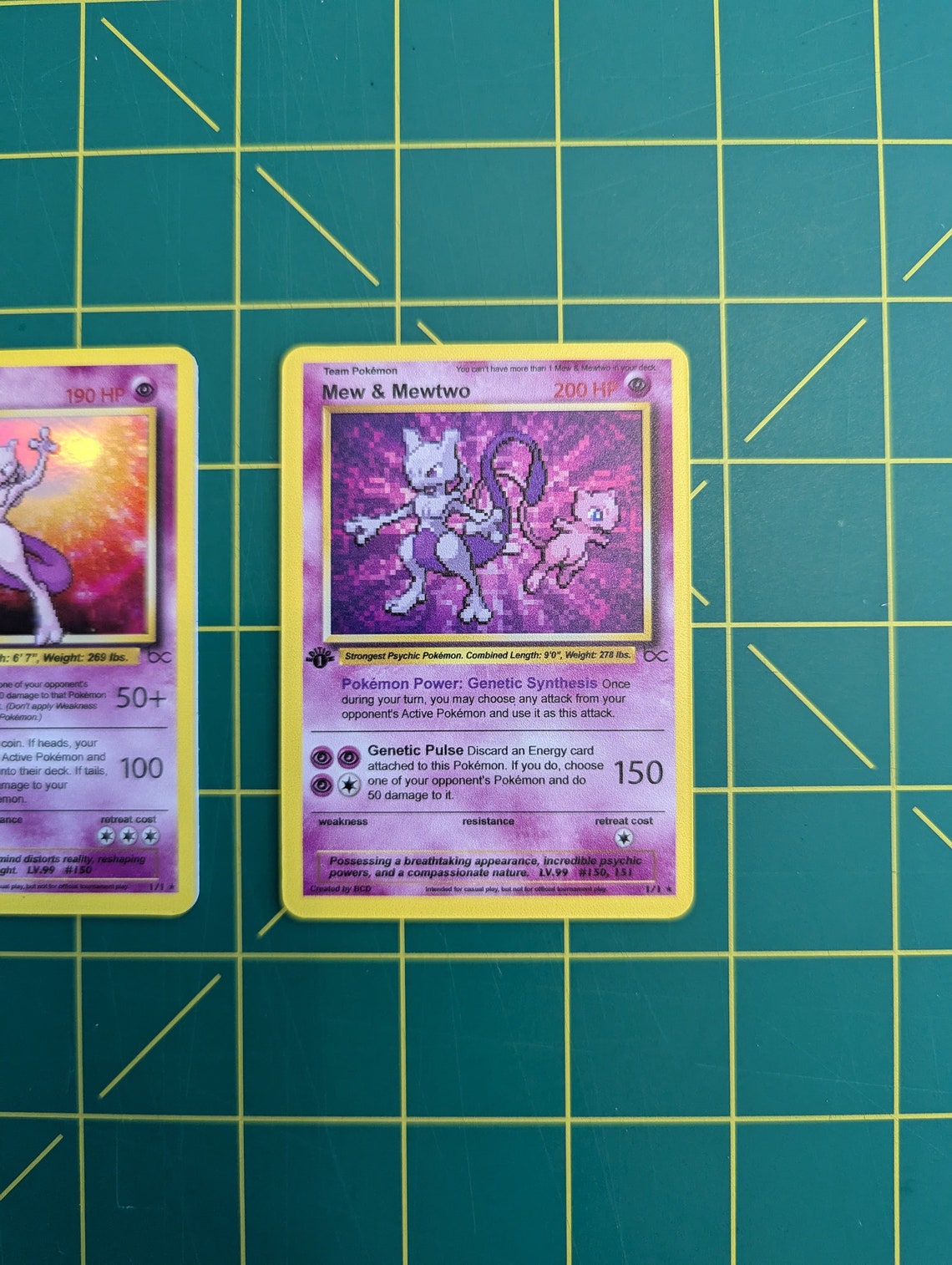 LV99 Mew & Mewtwo - Custom Pokemon Card - Etsy