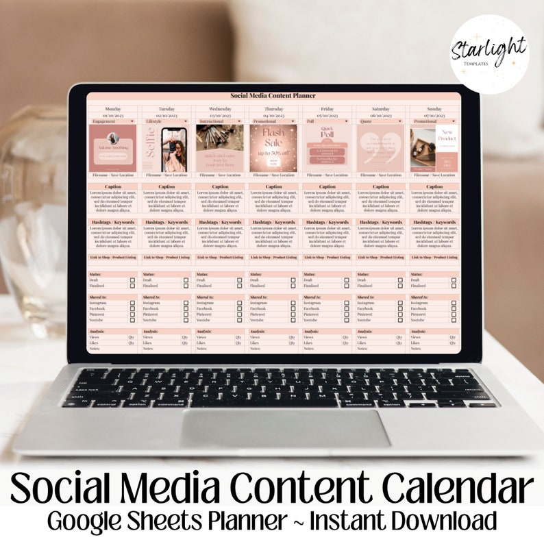 Social Media Content Planner Google Sheets Template Social Media ...