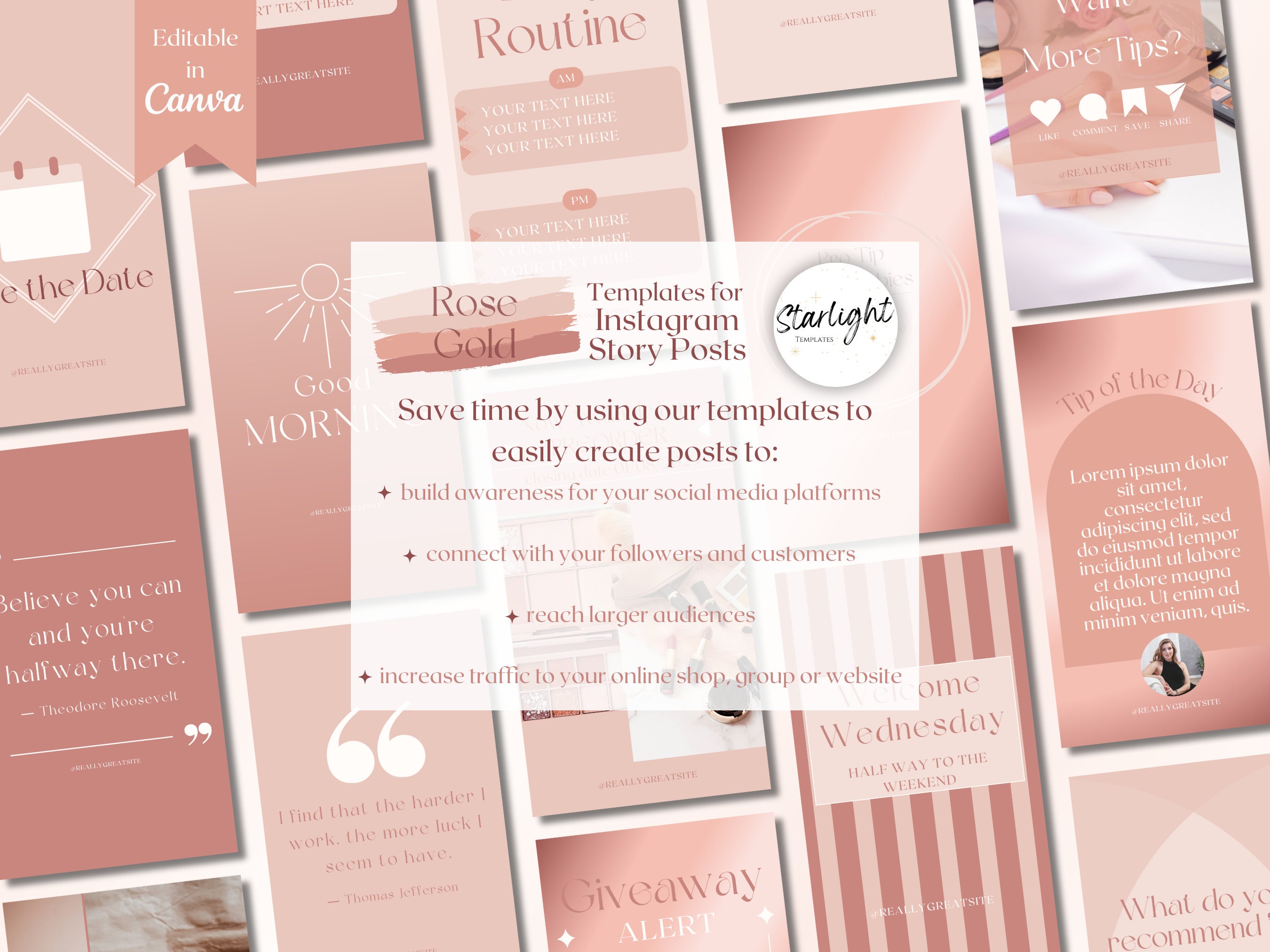 130 Pink Instagram Story Template Bundle Insta Highlight Covers Rose ...