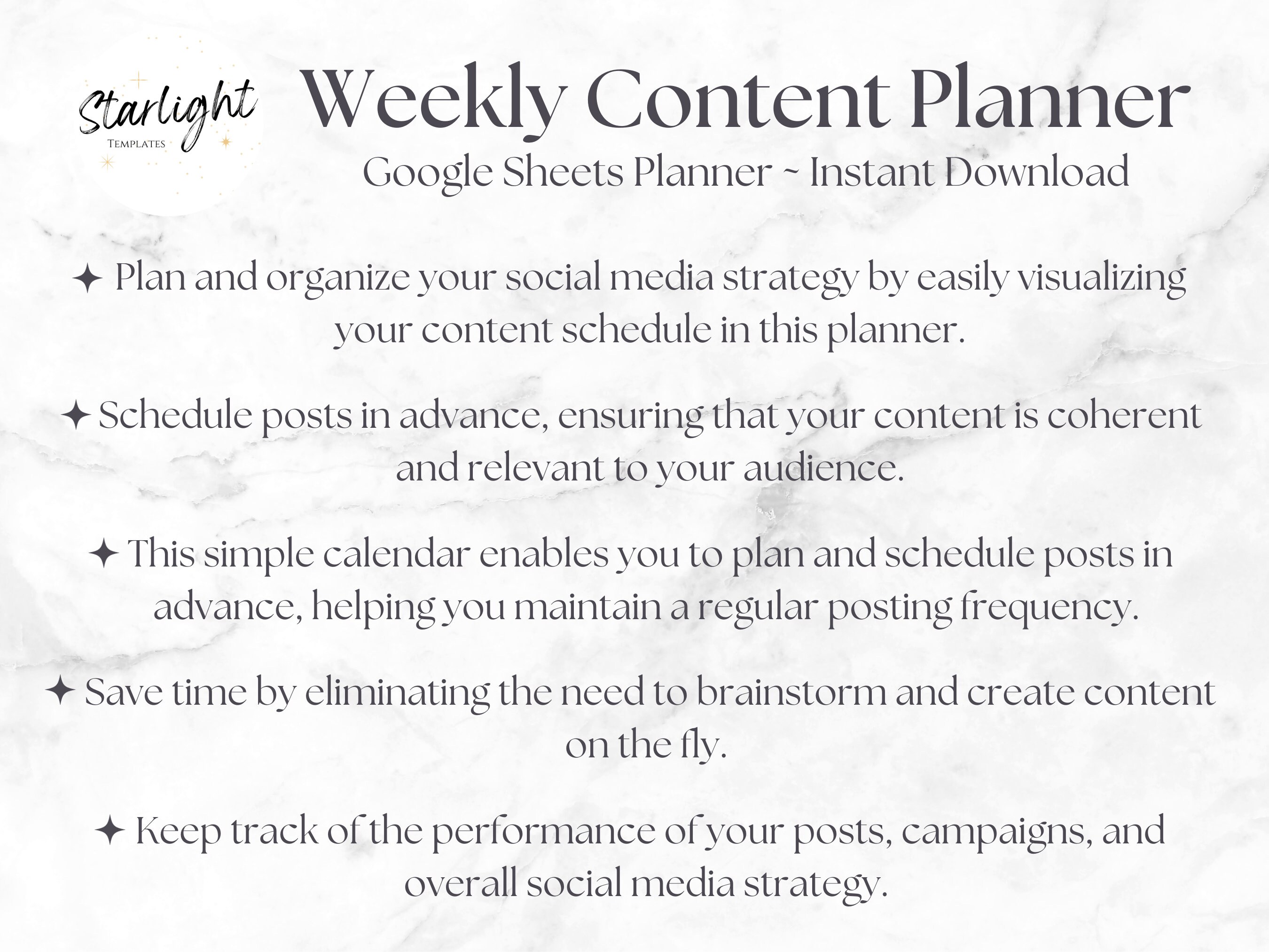 Social Media Content Planner, Google Sheets Template, Social Media ...