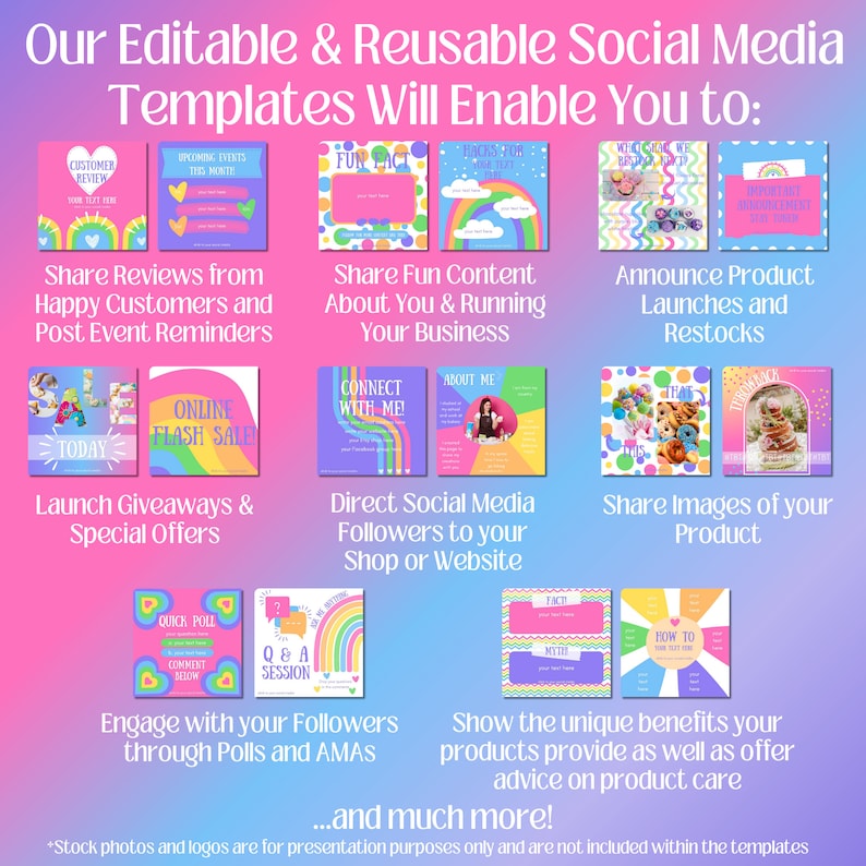 100 Bright Rainbow Instagram Templates, Colorful Instagram Posts, Cute ...