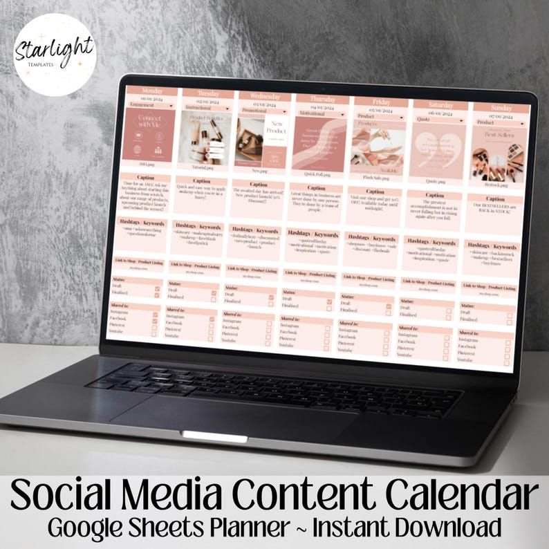 Social Media Content Planner Google Sheets Template Social Media ...