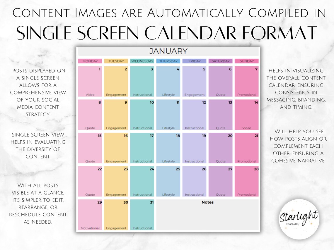 Social Media Content Calendar and Planner, Google Sheets Spreadsheet ...