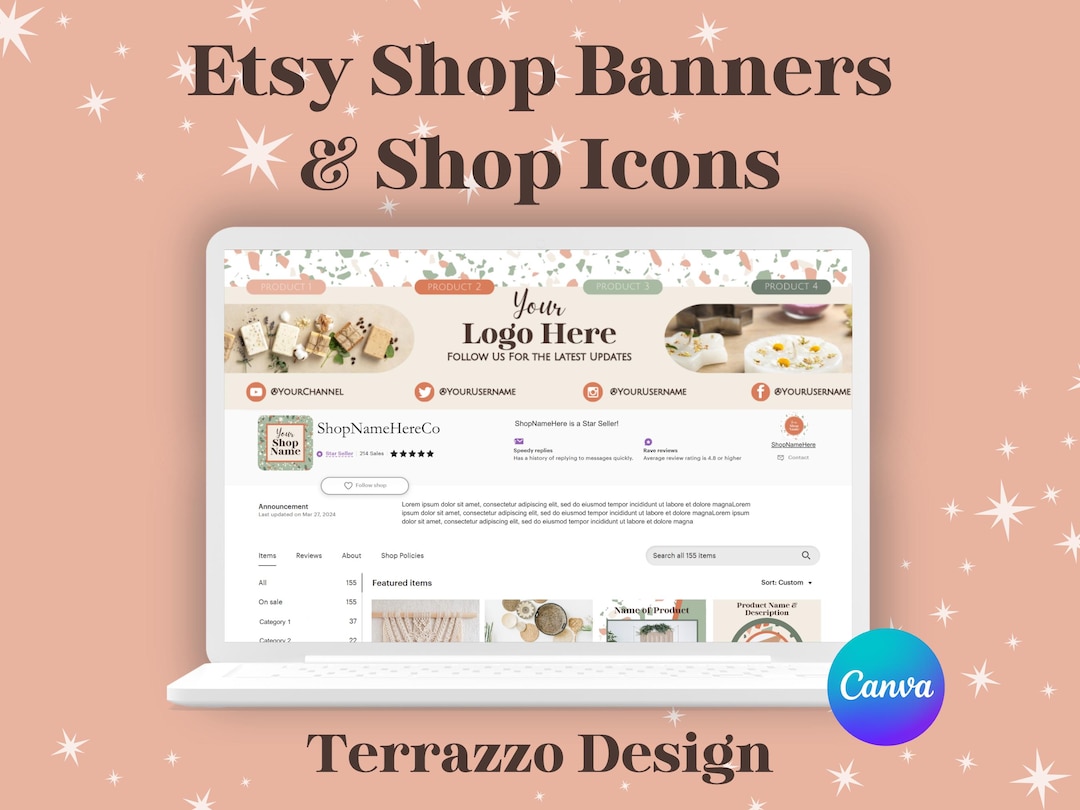 Etsy Shop Banners & Shop Icon Templates, Canva Templates for Successful ...