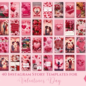 40 Instagram Story Templates, Instagram Valentine's Day Social Media ...