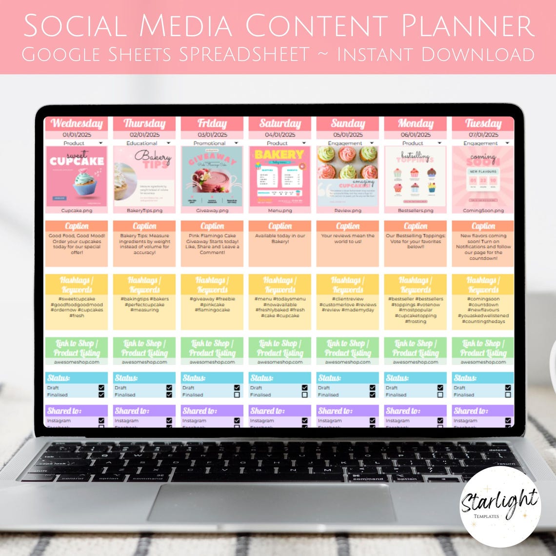 Social Media Content Planner Google Sheets Template Social Media ...