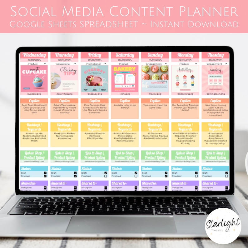 Social Media Content Planner Google Sheets Template Social Media ...