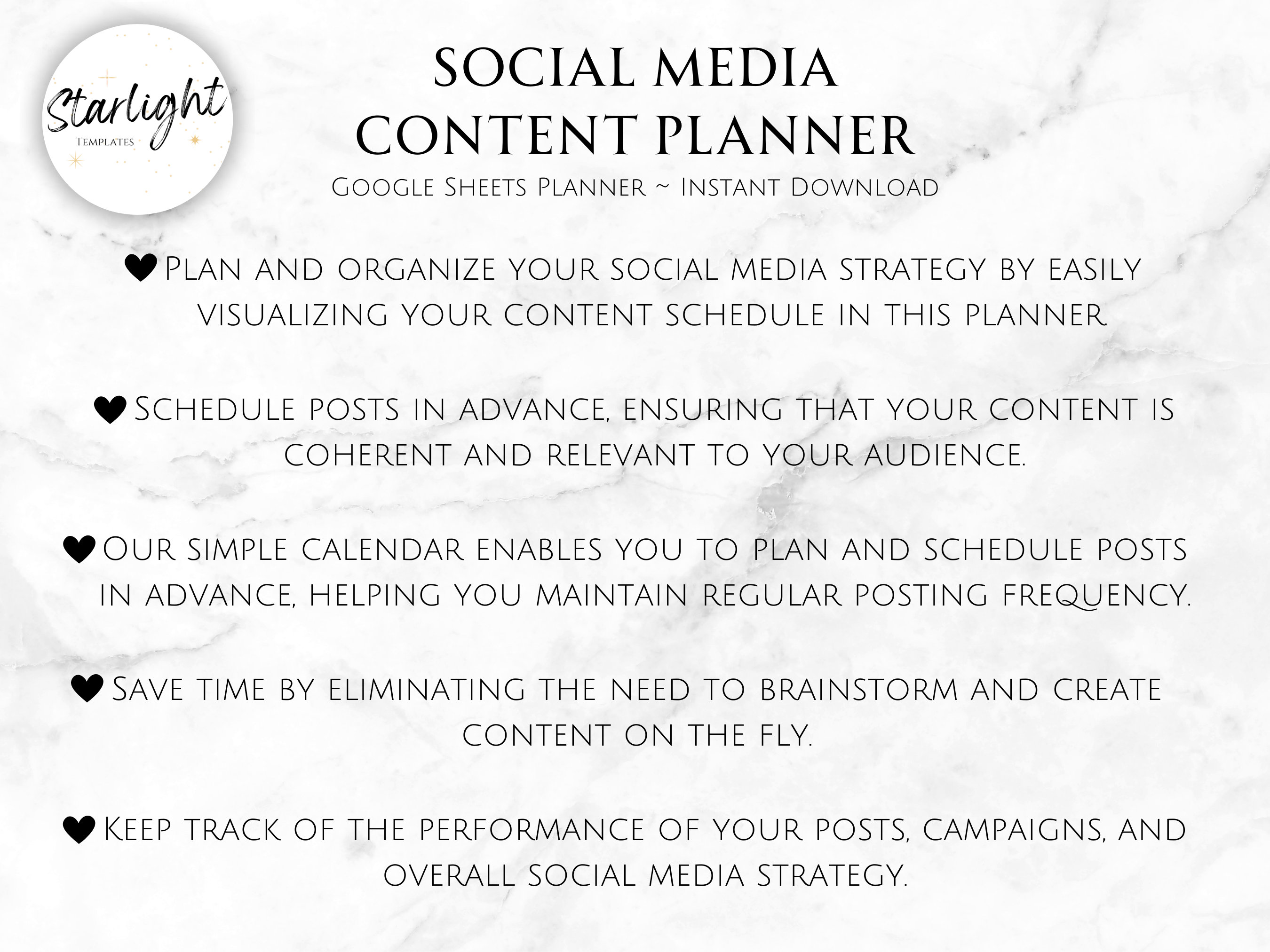 Social Media Content Calendar Tracker, Google Sheets Planner Template ...