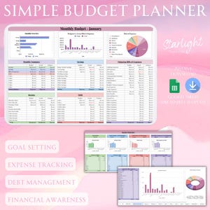 Yearly Budget Google Sheets Spreadsheet, Financial Planner, Monthly ...