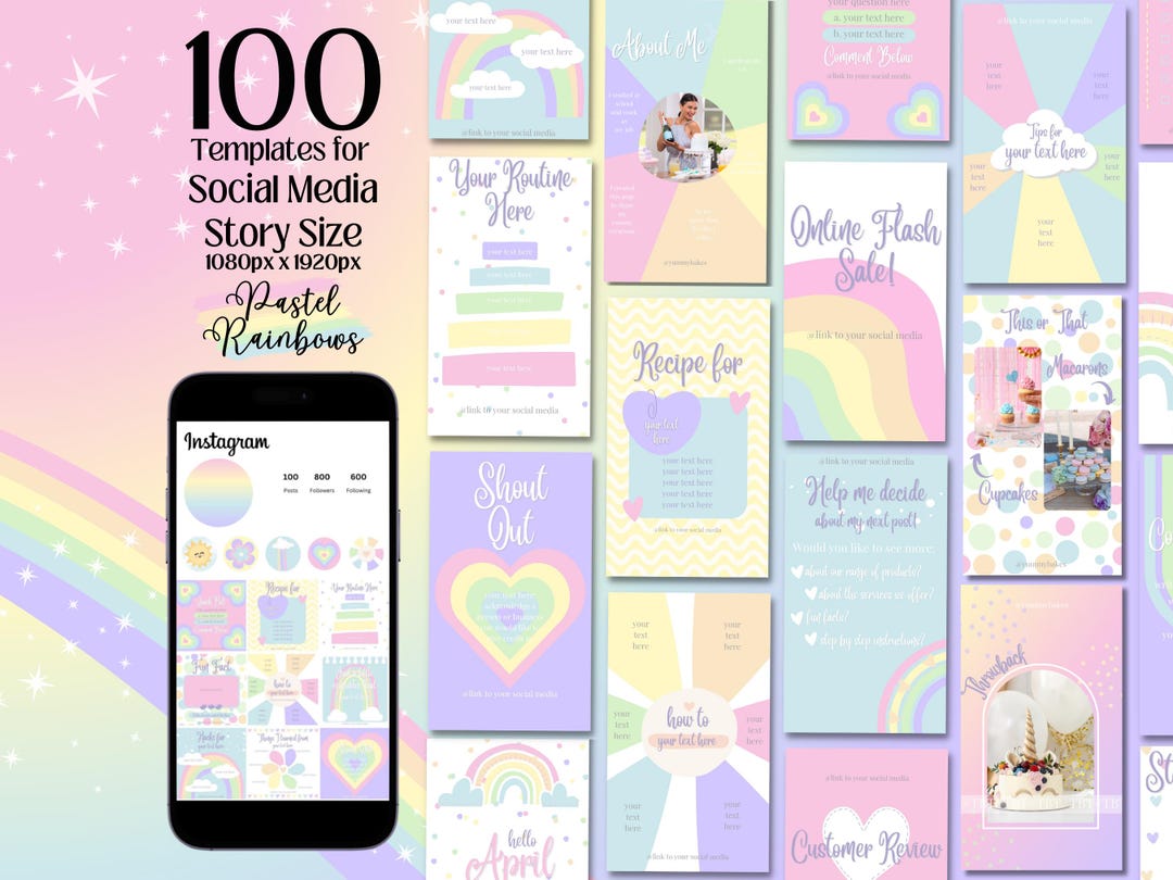 Pastel Rainbow Instagram Stories, Cute Instagram Rainbow Posts, Social ...