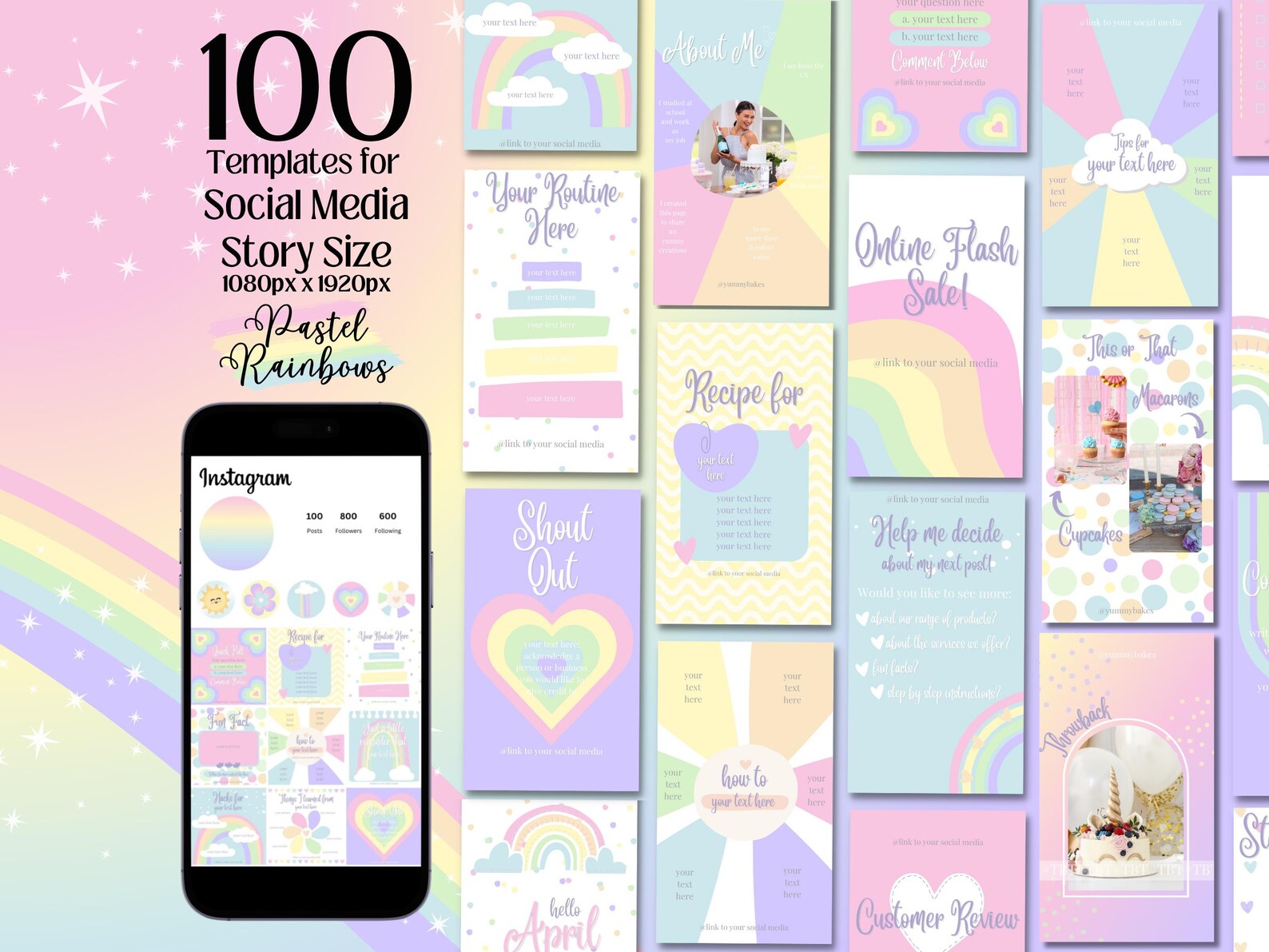 Pastel Rainbow Instagram Stories, Cute Instagram Rainbow Posts, Social ...