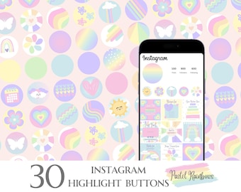 30 Pastel Rainbow Instagram Highlight Covers, Pastel Instagram Story ...