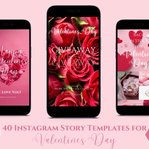 40 Instagram Story Templates, Instagram Valentine's Day Social Media ...