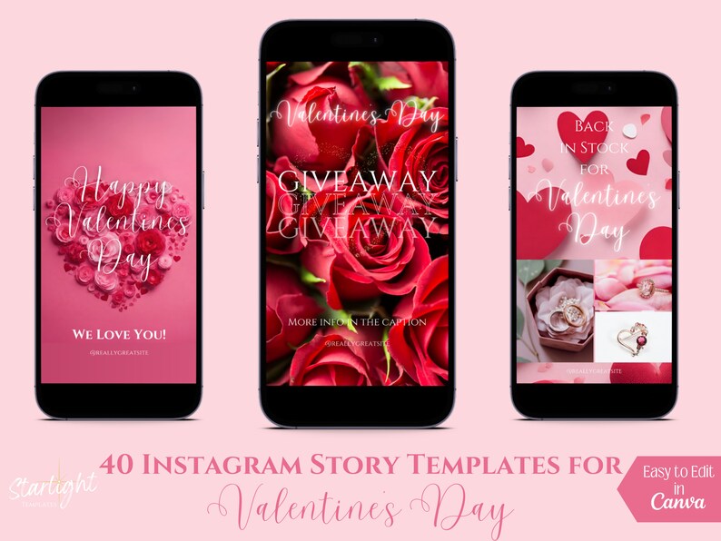 40 Instagram Story Templates, Instagram Valentine's Day Social Media ...