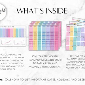 Social Media Content Calendar and Planner, Google Sheets Spreadsheet ...