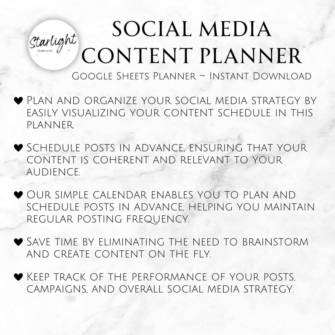 Social Media Content Planner Google Sheets Template Social Media ...