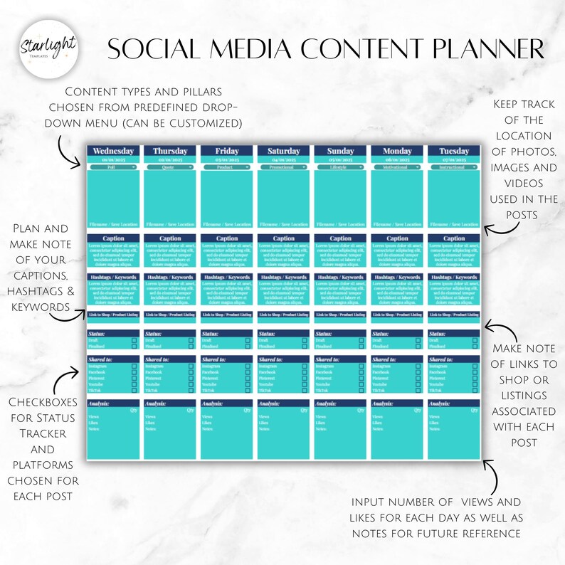 Social Media Content Planner Google Sheets Template Social Media ...