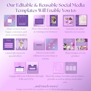 Purple Instagram Post Templates, Purple Violet IG Feed , Social Media ...