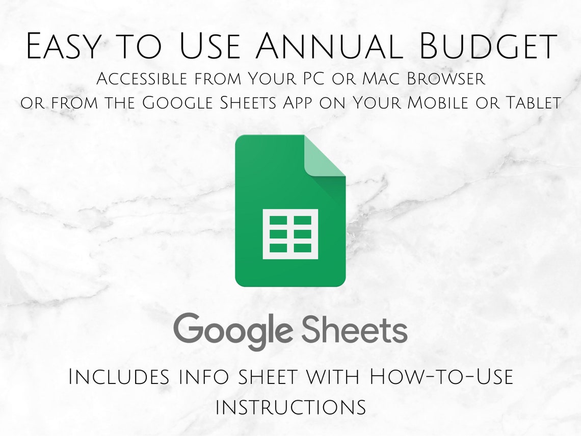 Yearly Budget Google Sheets Spreadsheet, Annual Financial Planner ...