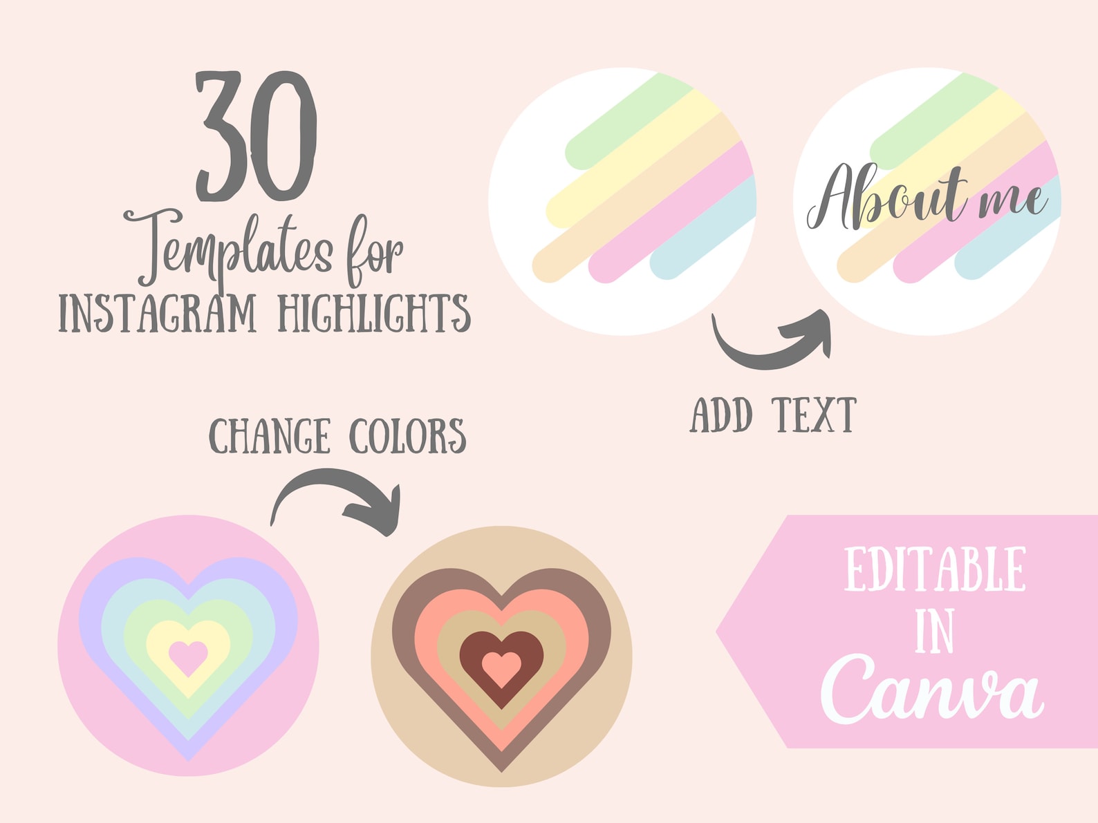 30 Rainbow Instagram Highlight Covers, Pastel Instagram Story Icons ...