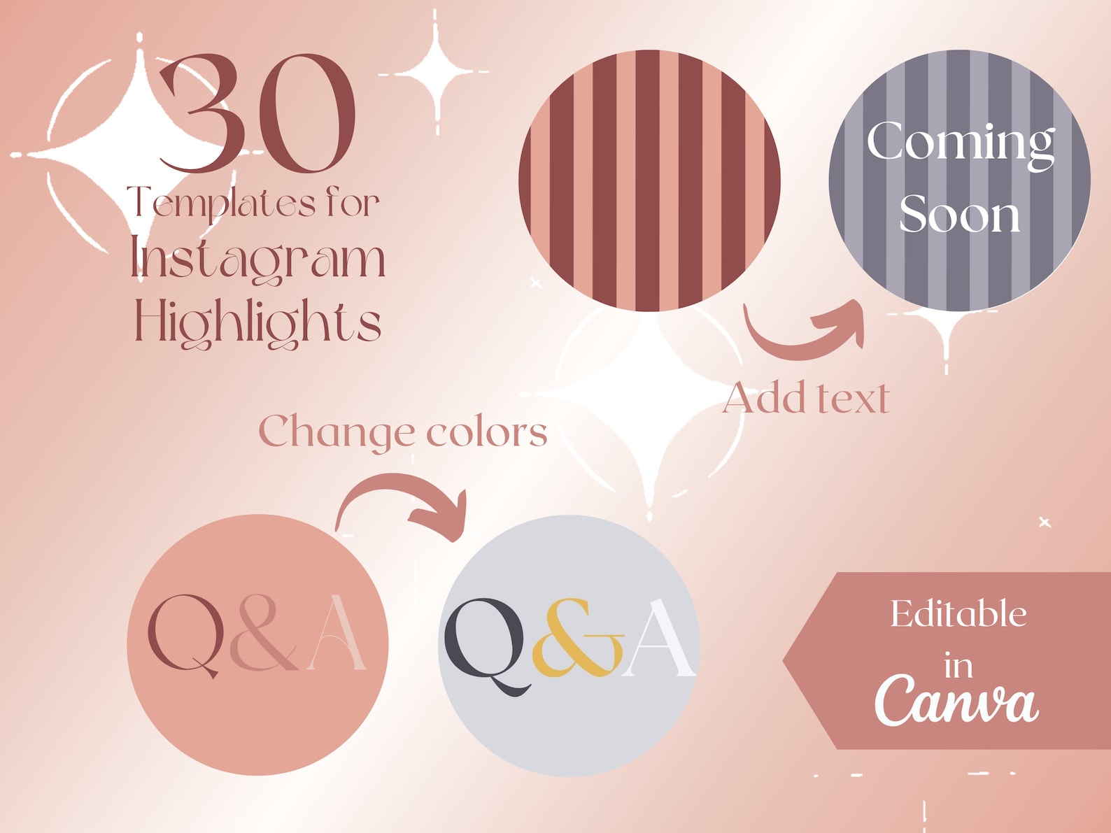 130 Blush Pink Instagram Post Templates, Instagram Highlight Covers ...