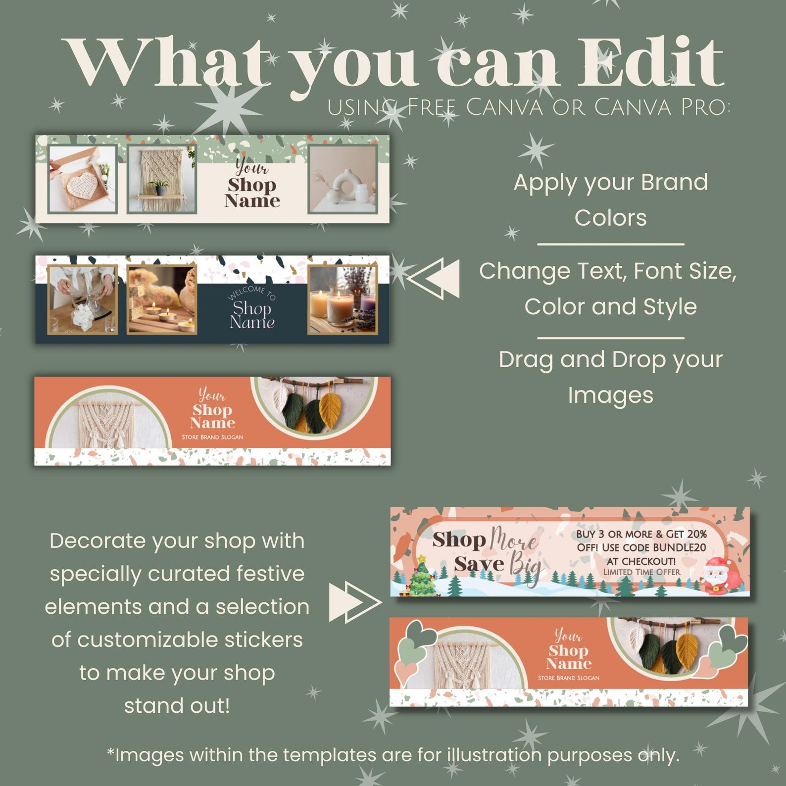 Etsy Shop Banners & Shop Icon Templates, Canva Templates for Successful ...