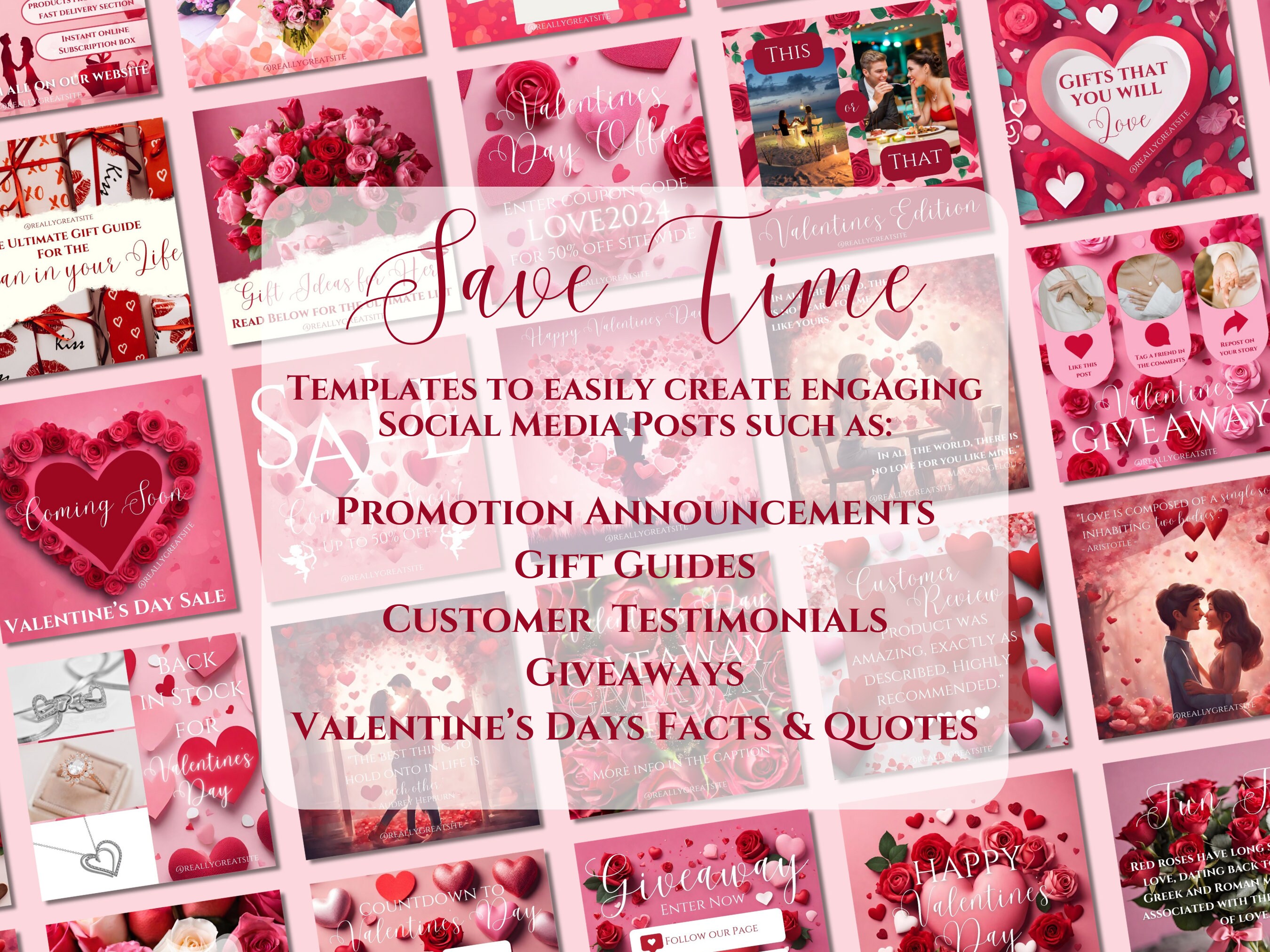 Valentine's Day Instagram Post Templates, February Instagram Posts ...