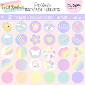 30 Pastel Rainbow Instagram Highlight Covers, Pastel Instagram Story ...