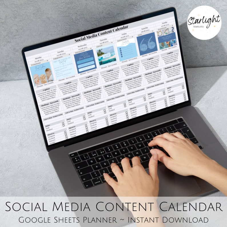 Social Media Content Planner, Google Sheets Template, Social Media ...