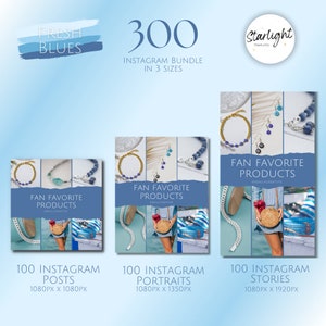 330 Blue Instagram Templates Bundle | Editable Social Media Posts ...