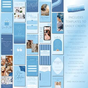 330 Blue Instagram Templates Bundle | Editable Social Media Posts ...