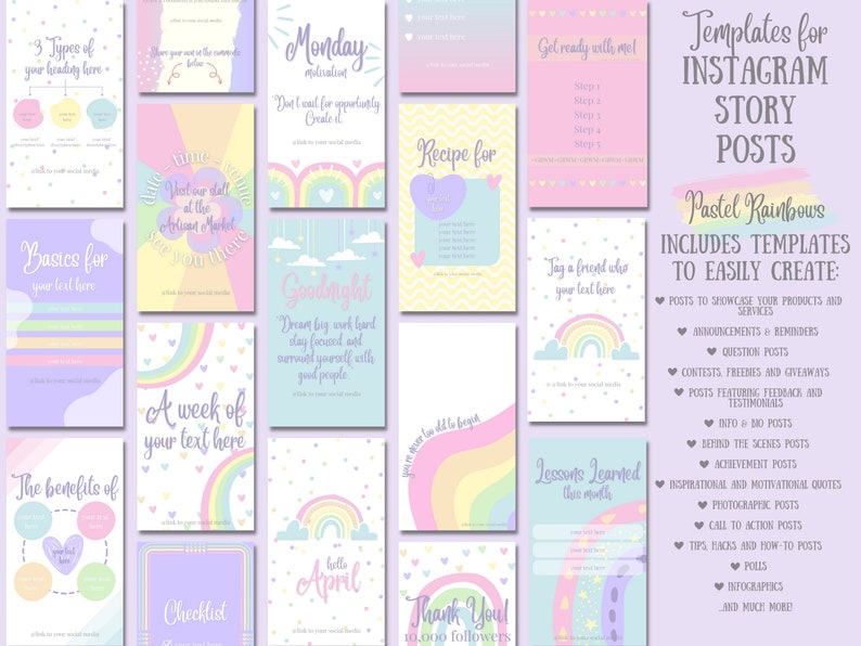 Pastel Rainbow Instagram Stories, Cute Instagram Rainbow Posts, Social ...