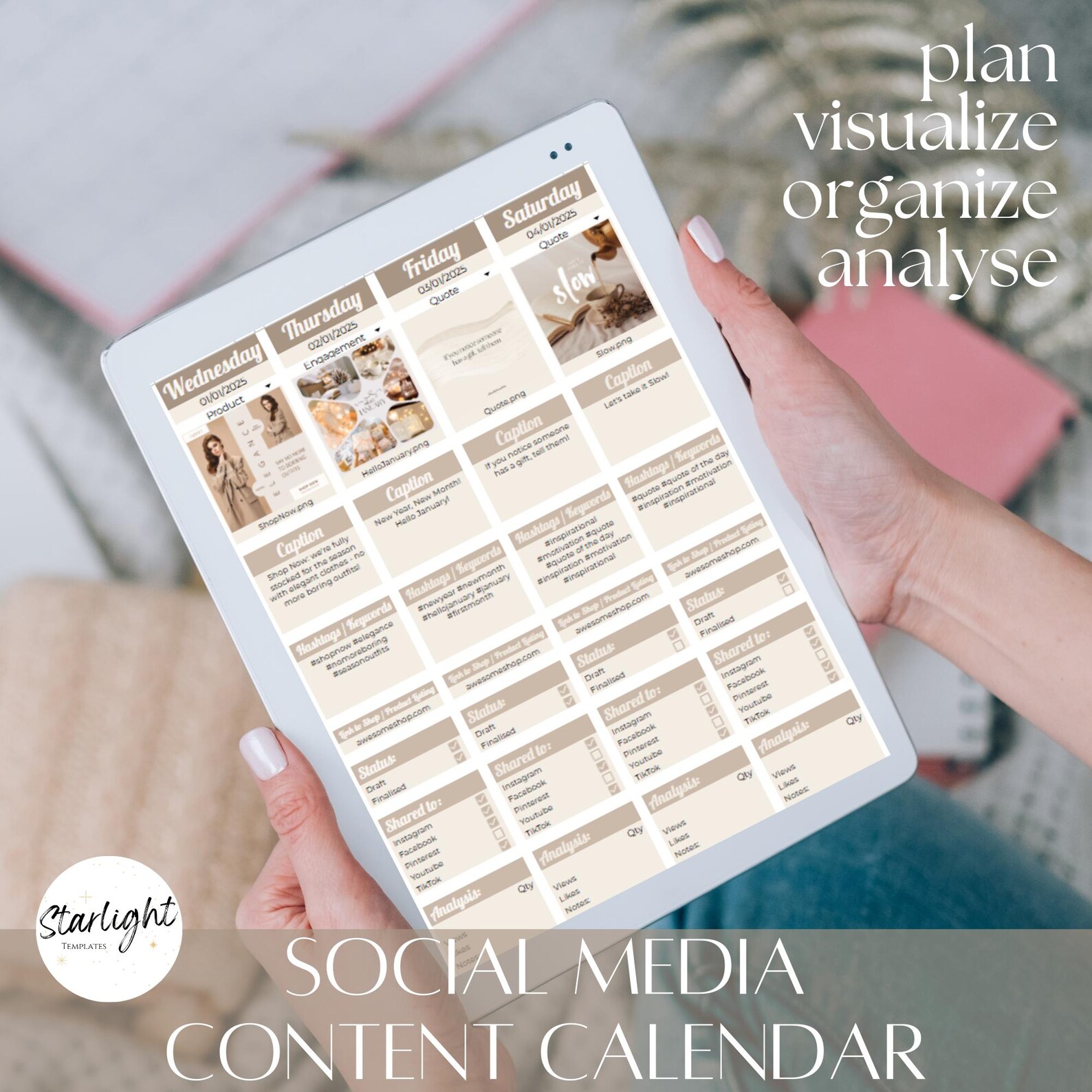 Social Media Content Planner, Google Sheets Spreadsheet, Social Media ...