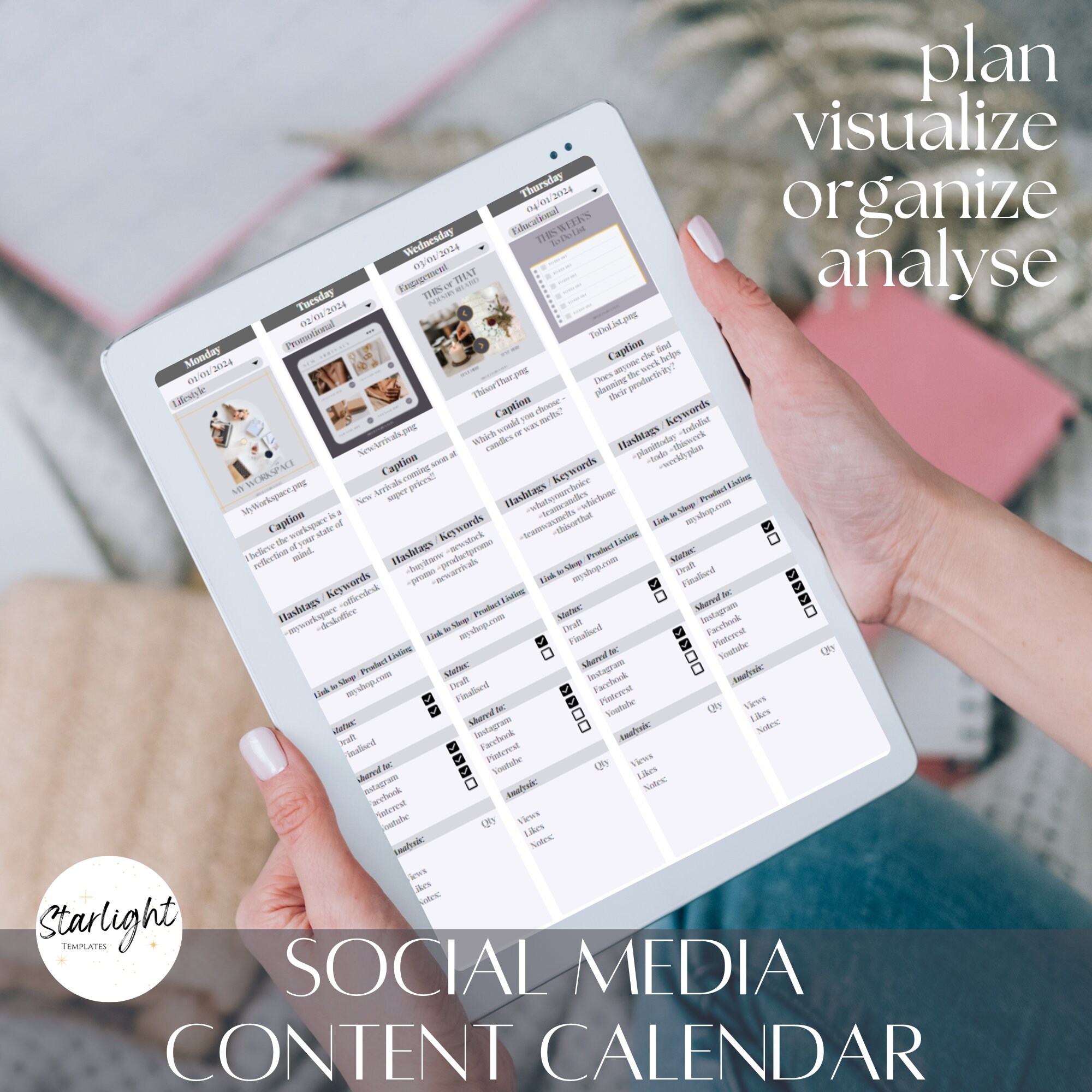2025 Social Media Organizer, Social Media Content Planner, Content ...