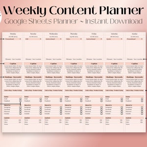 Social Media Content Planner Google Sheets Template Social Media ...