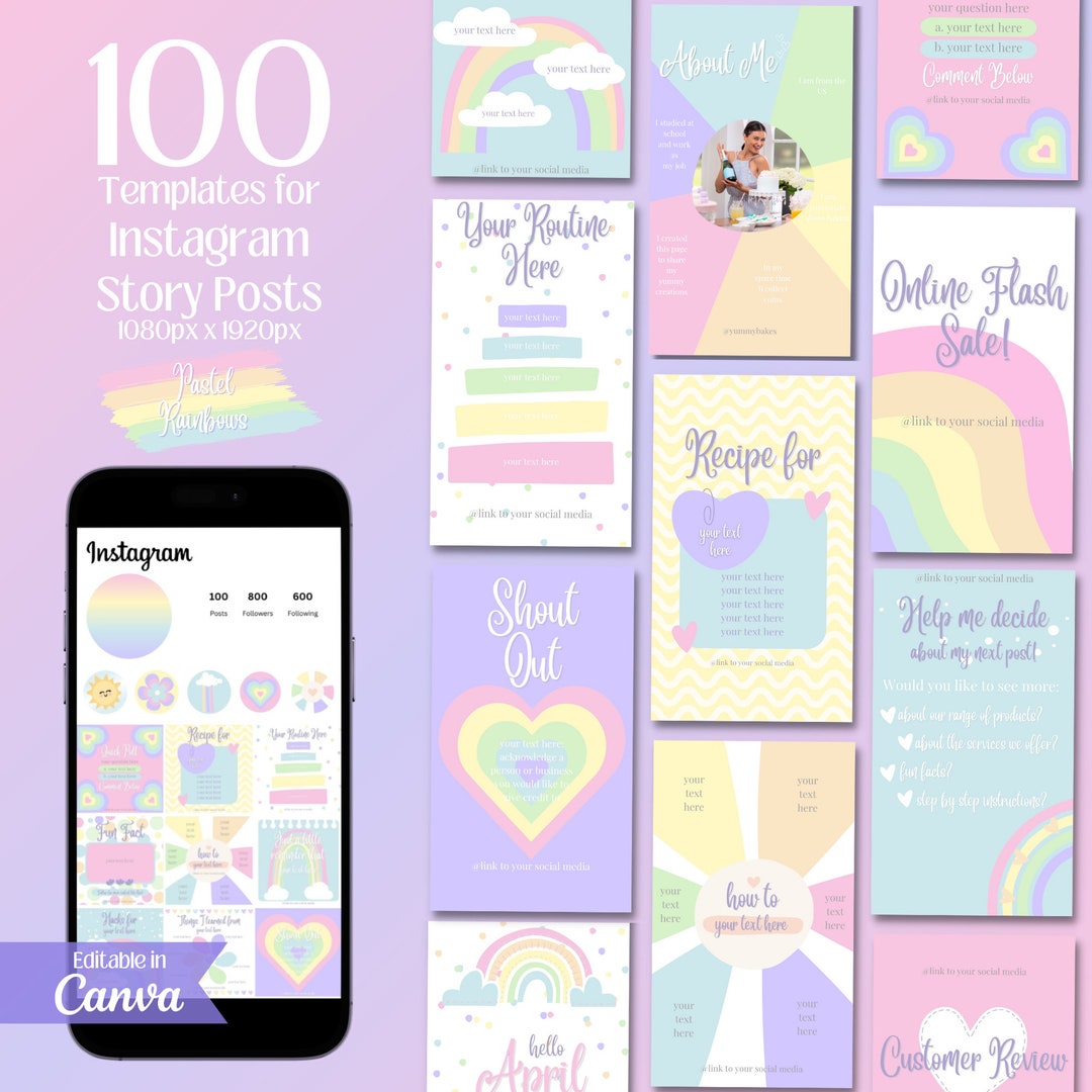Pastel Rainbow Instagram Stories, Cute Instagram Rainbow Posts, Social ...