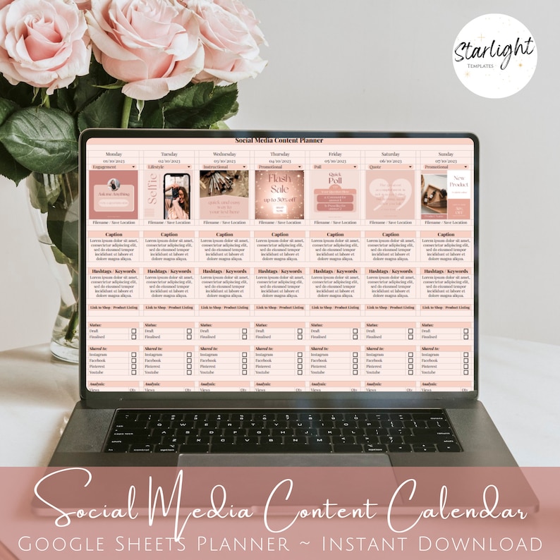 Social Media Content Planner Google Sheets Template Social Media ...