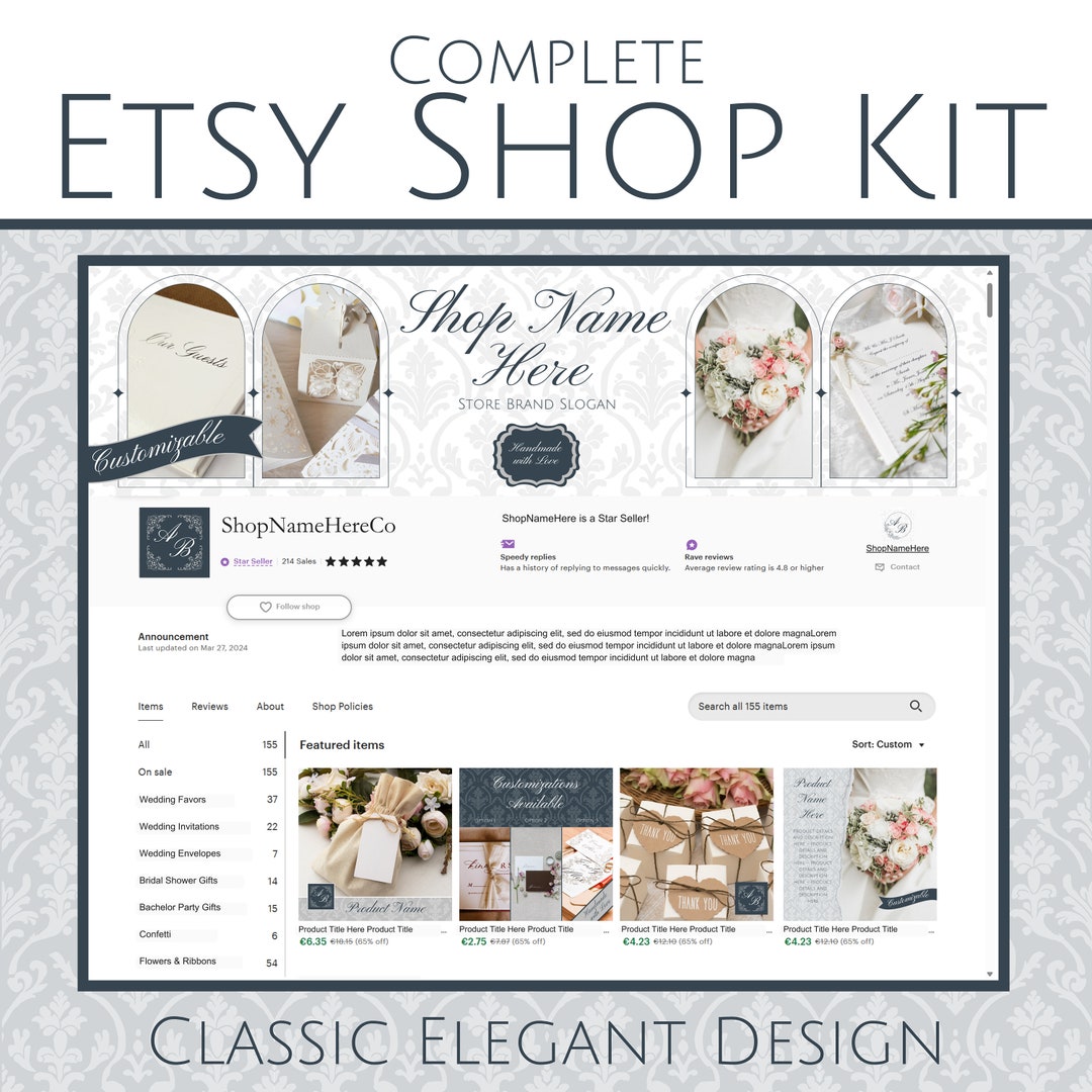 Etsy Seller Shop Kit, Canva Templates for Etsy Shop Banner, Listing ...