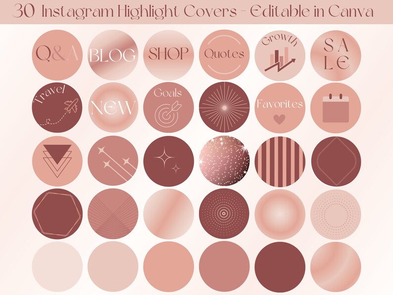 130 Pink Instagram Story Template Bundle - Insta Highlight Covers Rose ...