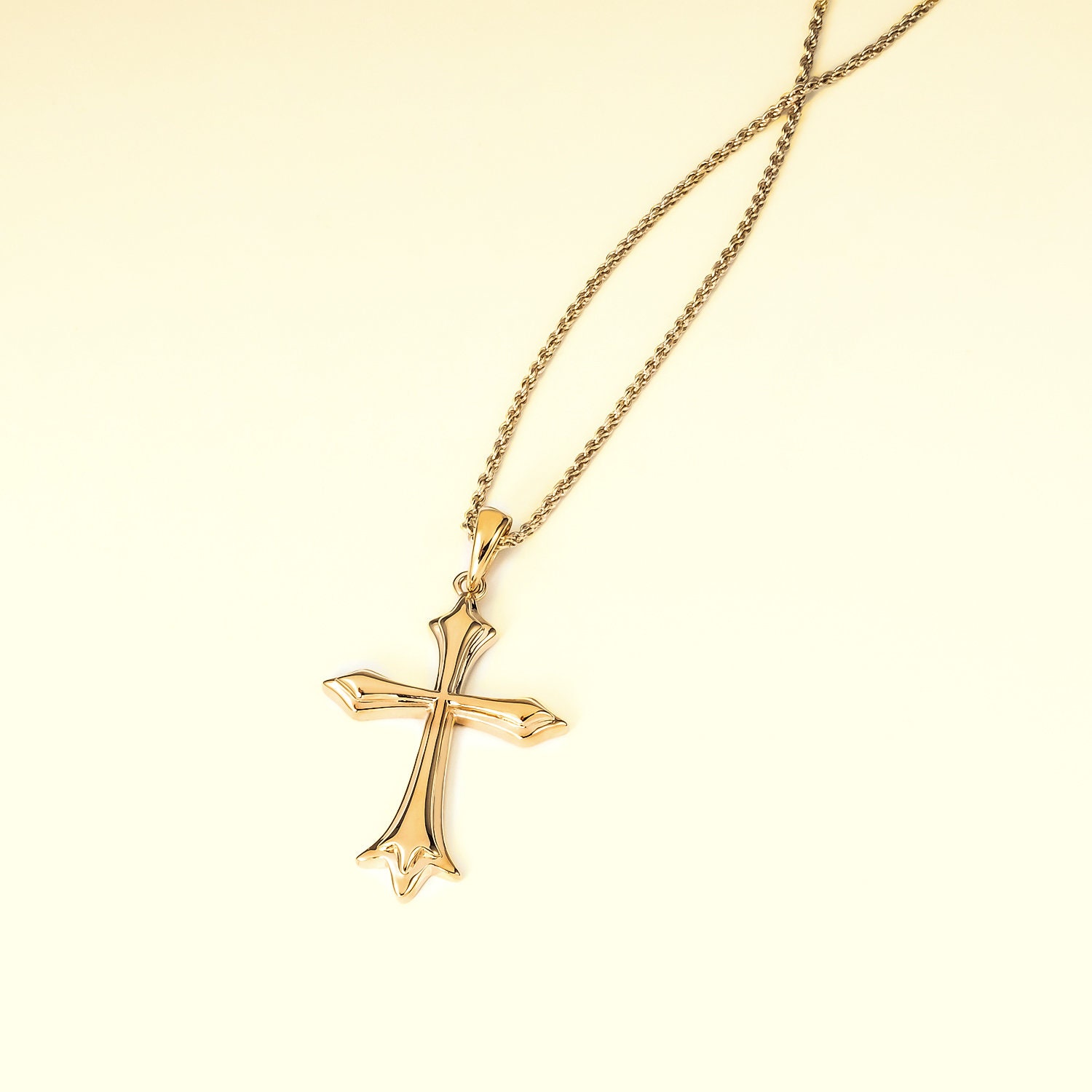 Gothic Cross Sterling Silver Personalized Initial 14k Gold Over ...