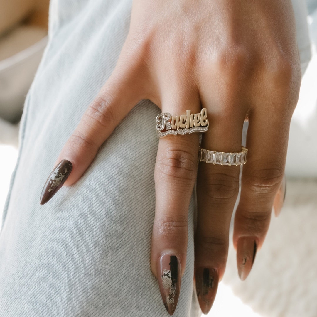 Personalized Script Name Ring | Name Ring | Gold Ring | Statement Ring ...