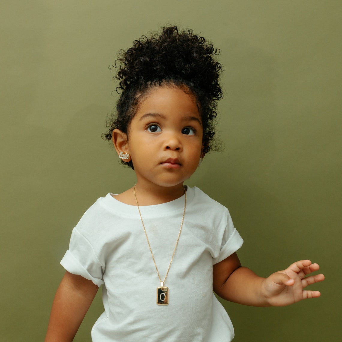 Square Dog Tag Sterling Silver Personalized Initial 14k Gold Over ...