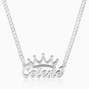 Princess Name Necklace Crown Name Necklace Gold Princess Kids Name ...