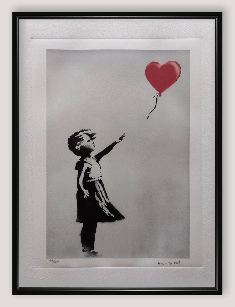 Banksy – Lithograph Girl With Balloon - Framed - Etsy