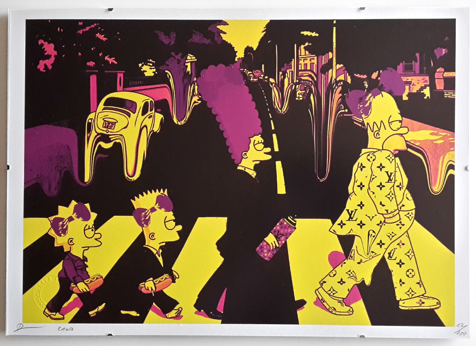Death NYC – Simpsons on Abbey Road – Original Silkscreen With Frame - Etsy