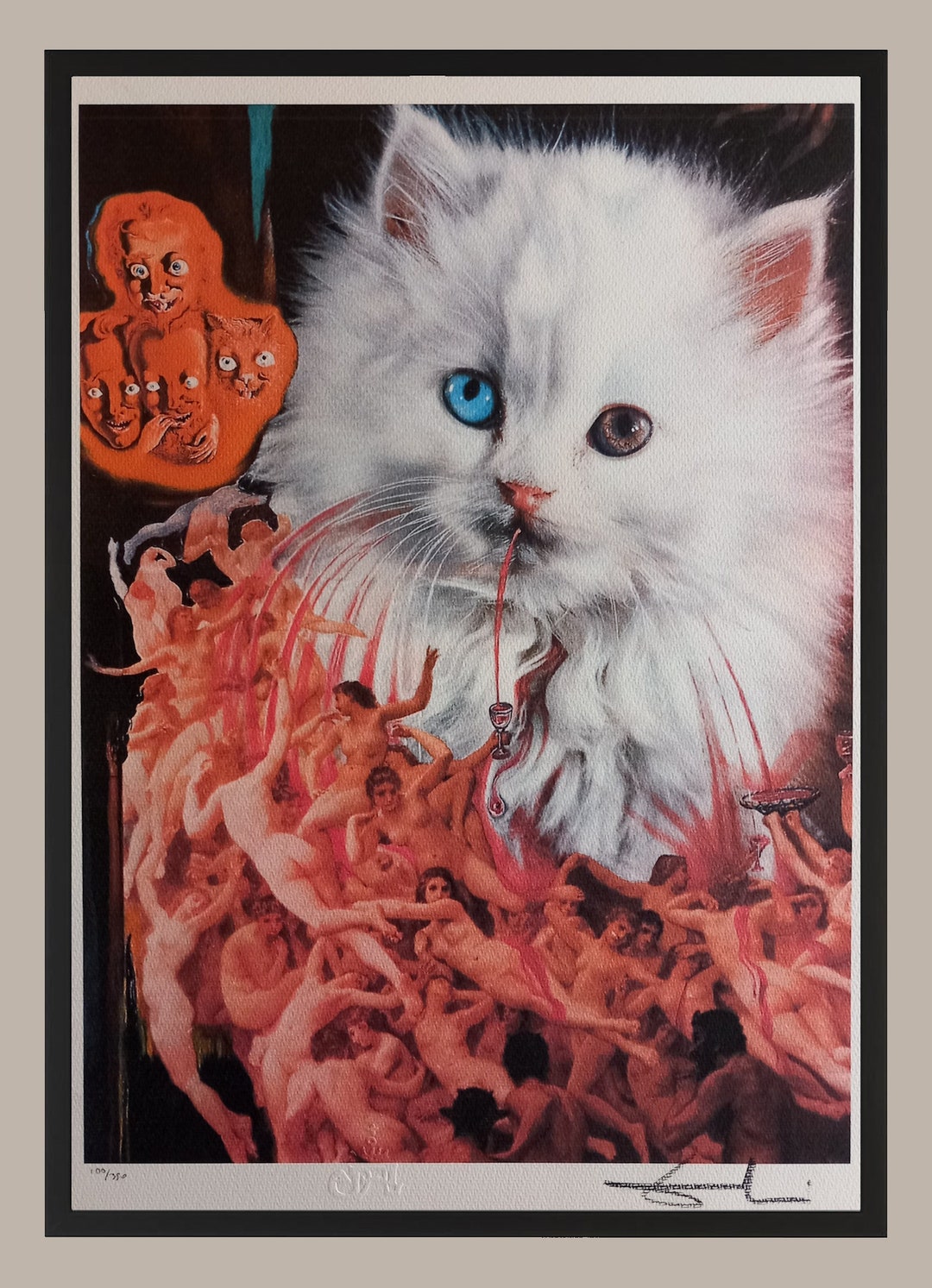 Salvador Dali – the Cat With the Wine-loving Whiskers - Framed - Etsy