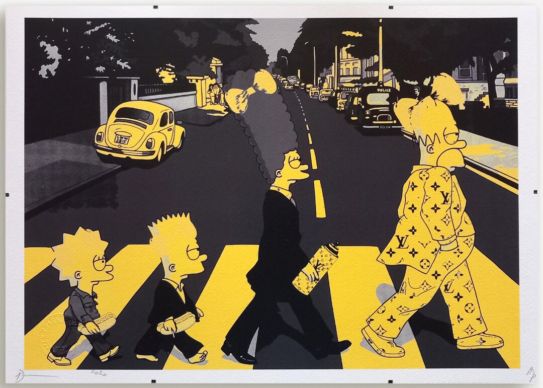 Death NYC – the Simpsons on Abbey Road – Original Silkscreen With Frame ...