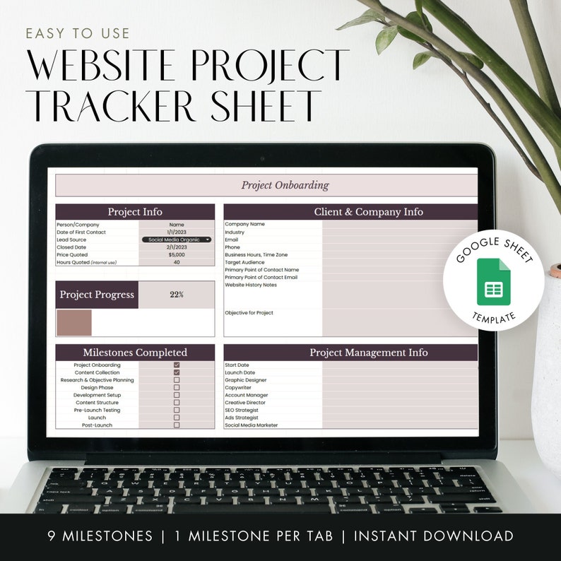 Web Designer’s Ultimate Project Tracker Sheet - Etsy
